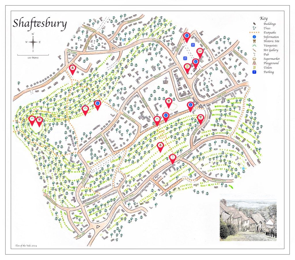 Shaftesbury Town Map - Tess Of The Vale